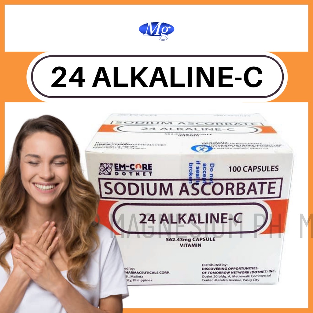 24 ALKALINE C | Sodium Ascorbate Vitamin C | Synthesis of Collagen and ...