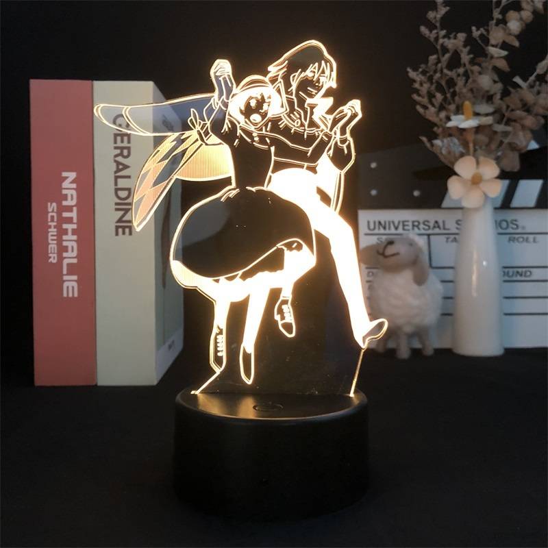 Howls Moving Castle Night Light Anime Lamp 3D LED Remote Howl Figure ...