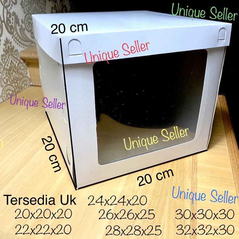PUTIH High Tart Cake Box Box 20x20x20 DUPLEX WHITE / High White Tart ...