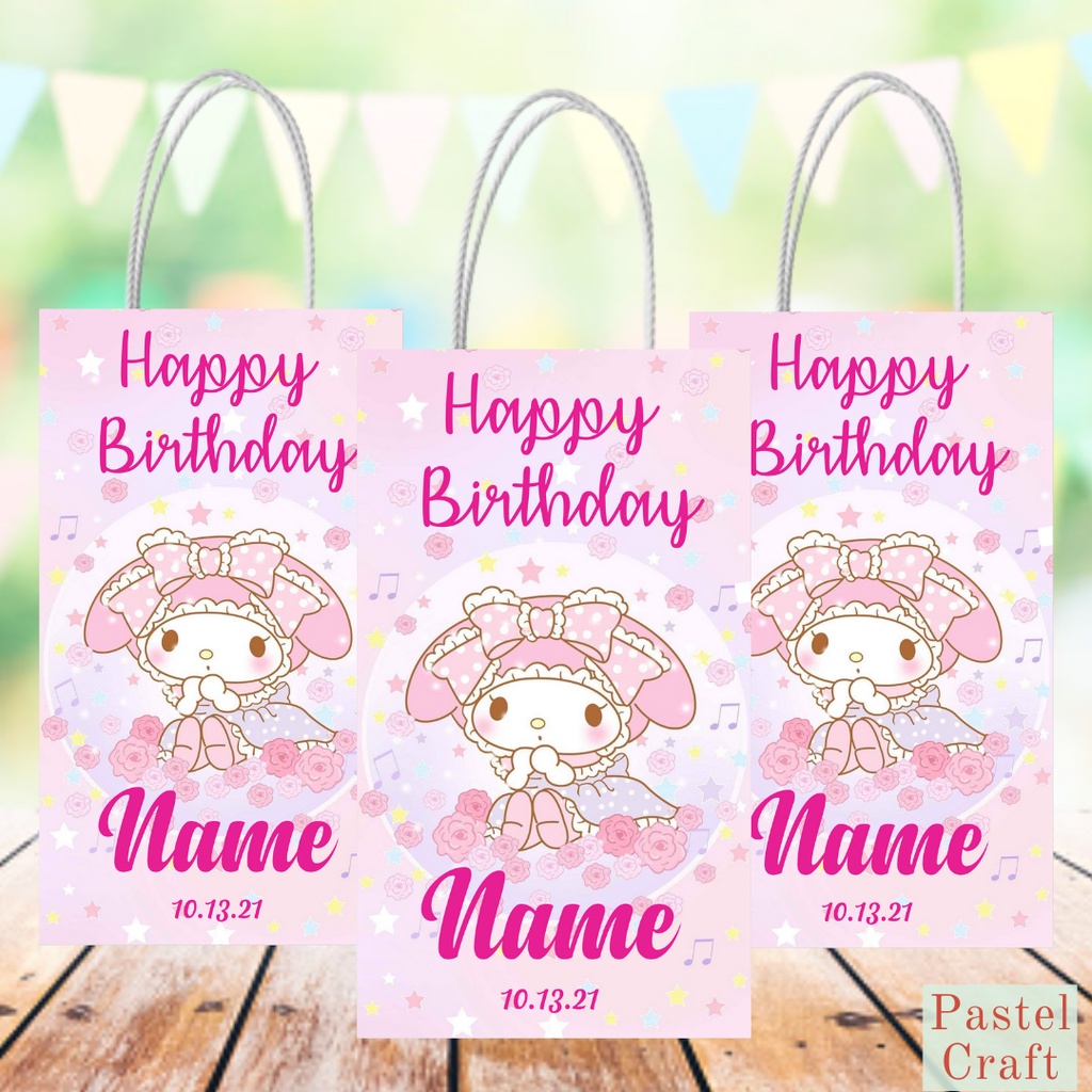 My Melody Customized / Personalized Birthday Party Loot Bag made in ...