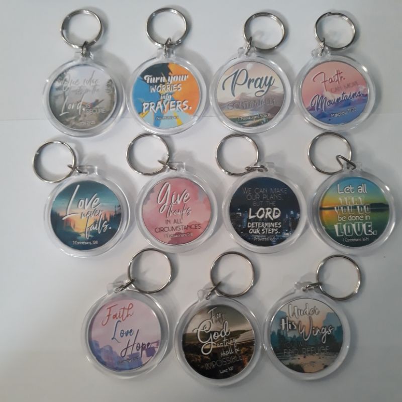 GOSPEL BIBLE VERSE ACRYLIC KEYCHAINS (round) | Shopee Philippines