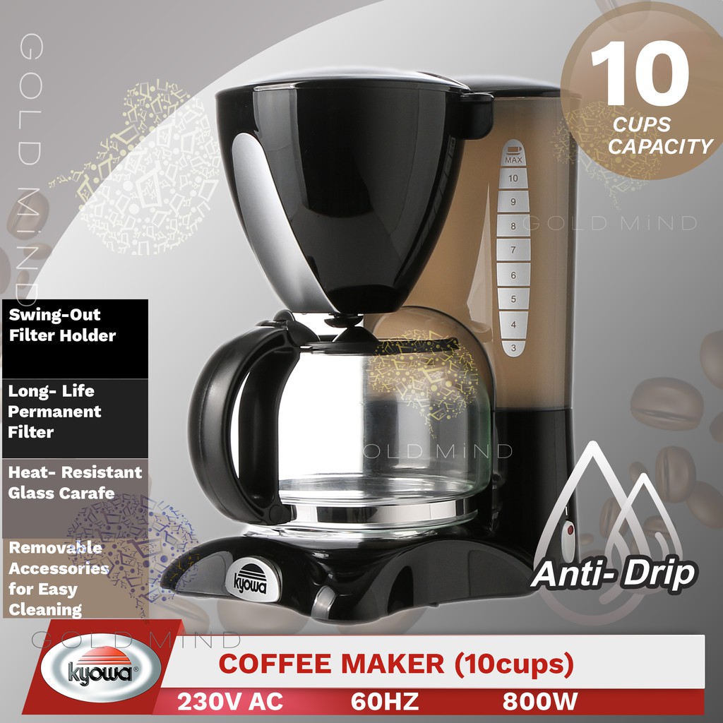 Kyowa Coffee Maker 1.2l 10 Cups Capacity 800w With Anti Drip Function ...
