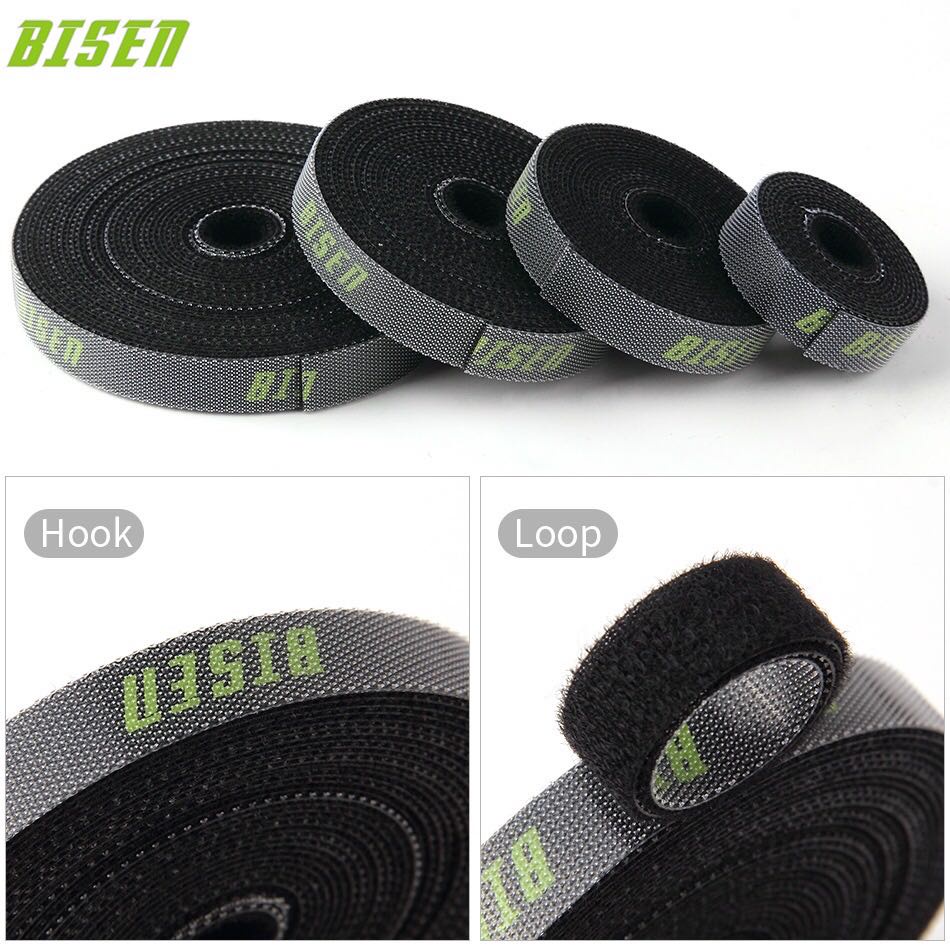 Bisen 1 2 3 5m Cable Roll Organizer Velcro Starp Strong Wire Winder ...