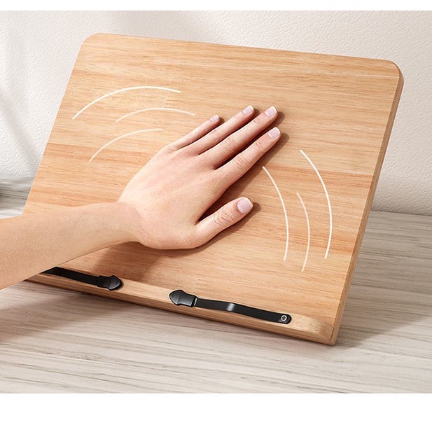 Adjustable Wood Reading Rest Tablet Book Holder Foldable Cook Home ...