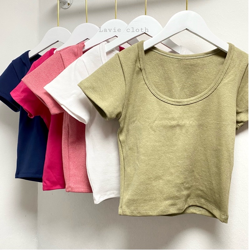 Basic Top Low Round Neckline • xs to s fit | Shopee Philippines