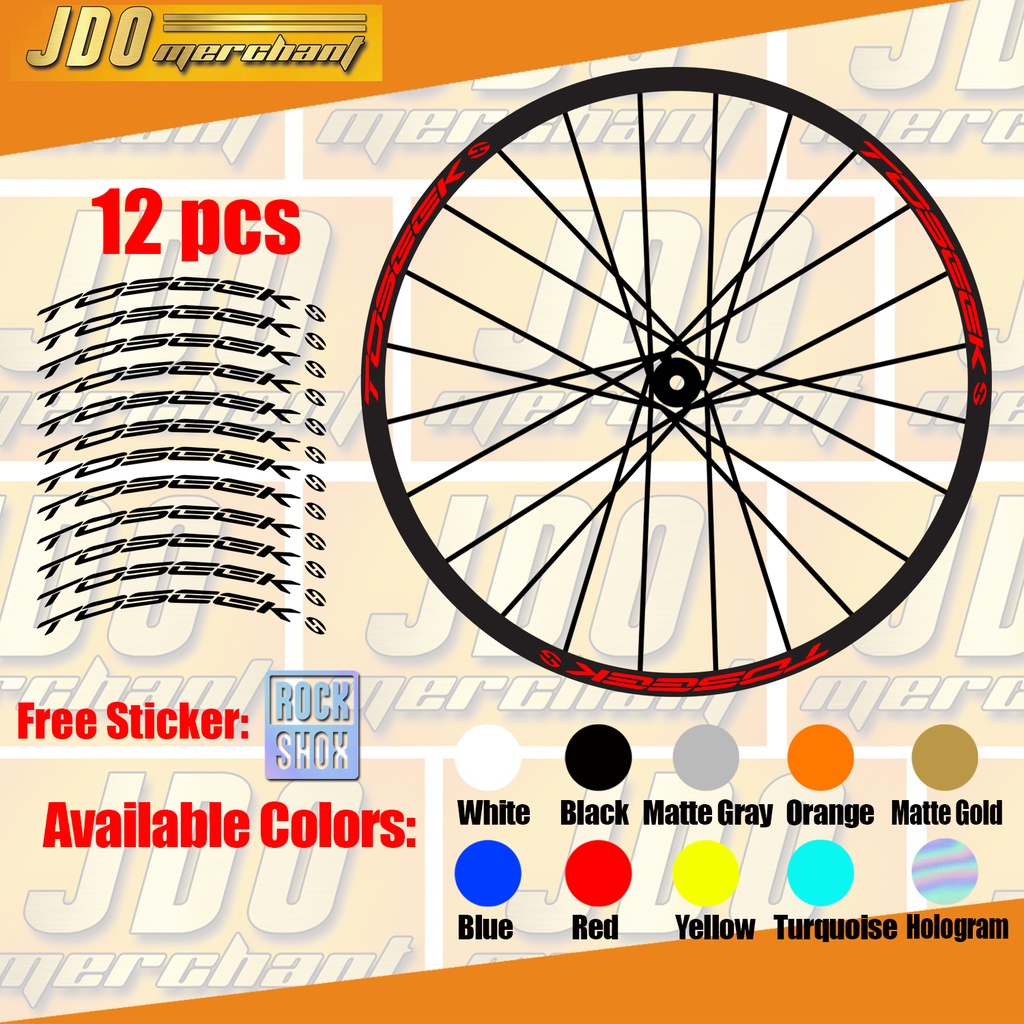 Toseek Bike Rim Stickers Bike Sticker 26 27.5 29er | Shopee Philippines
