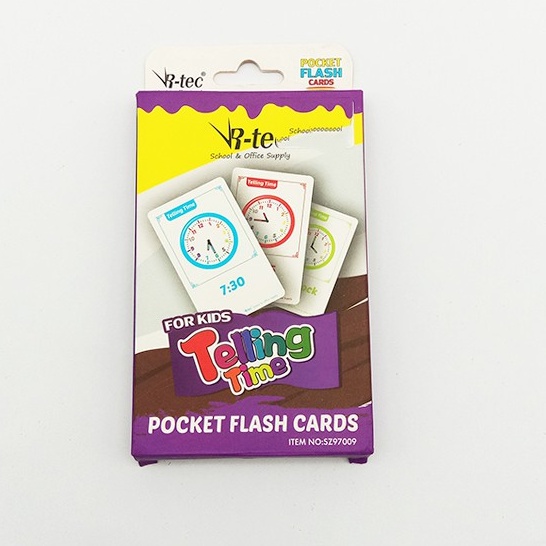 Telling Time Pocket Flash Cards School Educational Learning Supplies ...