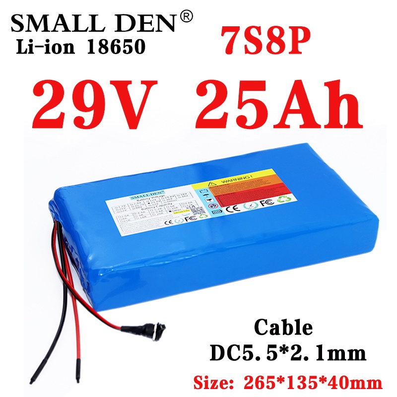 29V 25Ah 18650 7S8P Lithium Ion Battery Pack25.9V Electric Bike Scooter ...