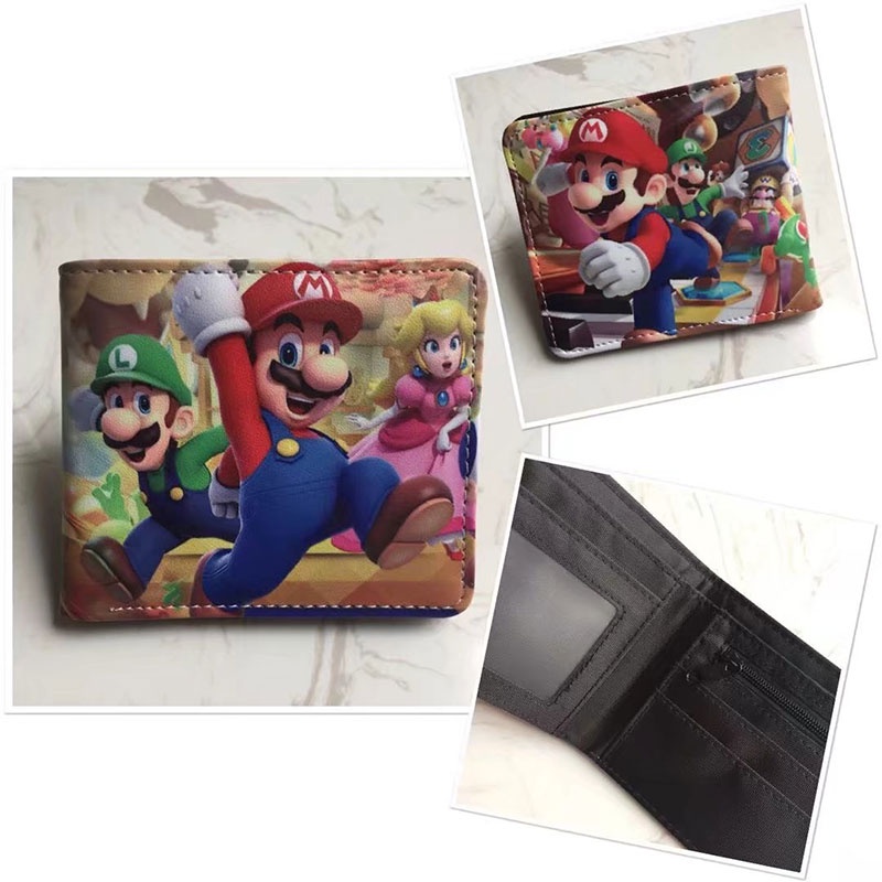 Mario Cartoon Wallet High Quality Lovely Design Student Kids Purse with ...