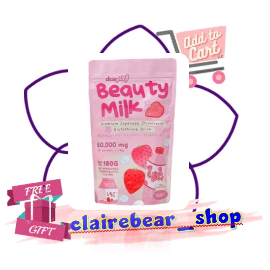 DEAR FACE BEAUTY MILK Collagen Drink(STRAWBERRY,BANANA,MANGO) | Shopee ...