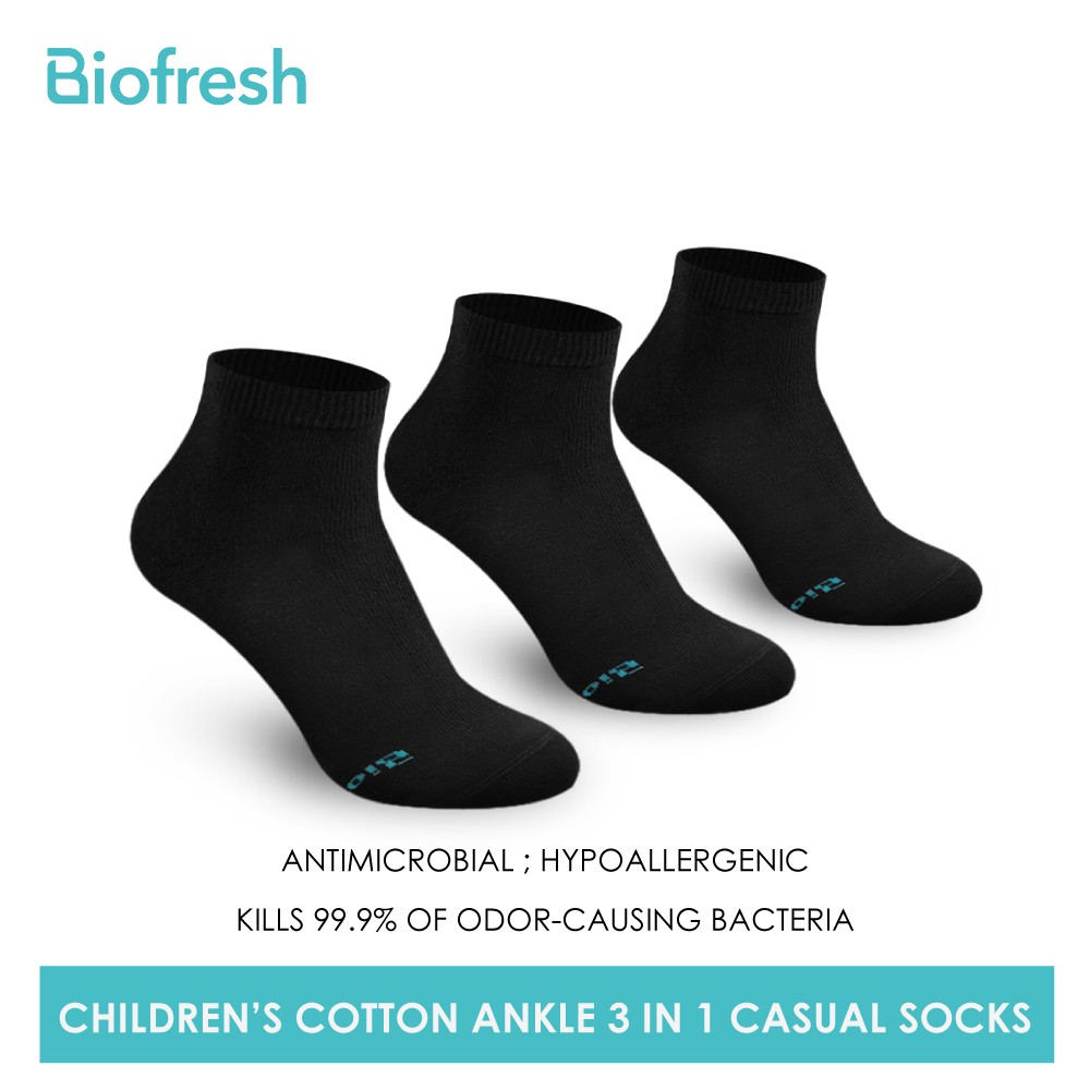 Biofresh Children's Antimicrobial Cotton Ankle Thin Casual School Socks ...