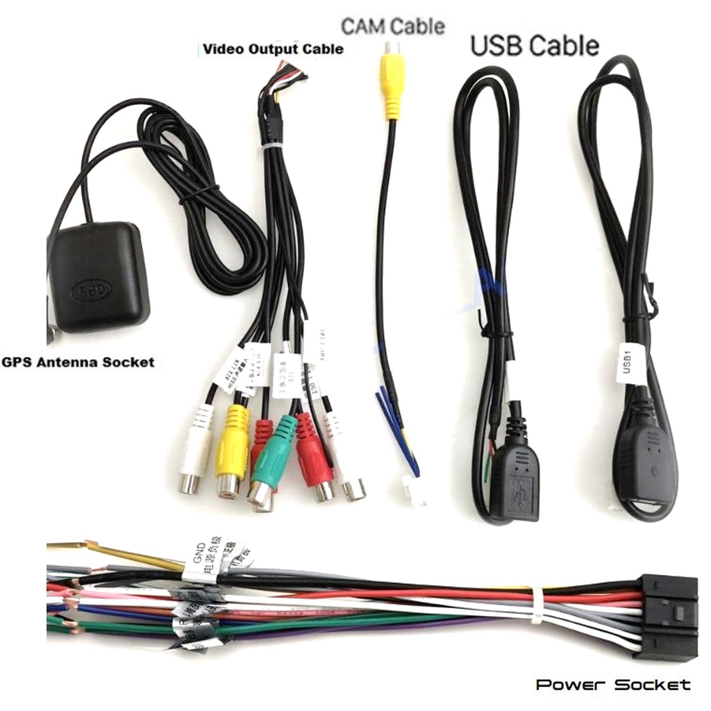 ANDROID PLAYER CONNECTION SOCKET - POWER CABLE / RCA CABLE / USB SLOT / GPS / ANTENNA (ANDROID ...