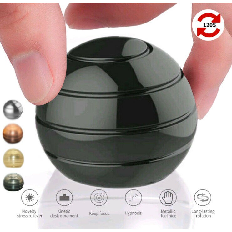 Full Metal Finger Ball Optical Illusion Kinetic Fidget Spinner Toys ...