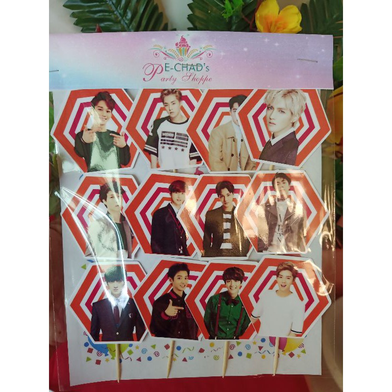 EXO Cupcake Topper 12pcs./pack | Shopee Philippines