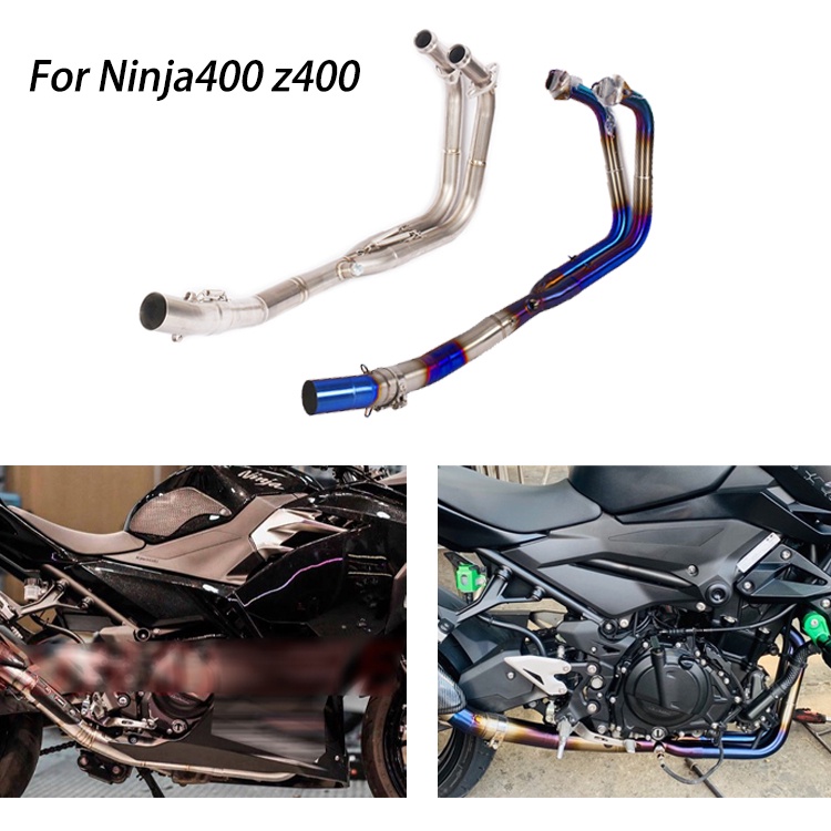 Motor Ninja400 z400 Full System 51mm Midlle Front Link Pipe Slip-on ...