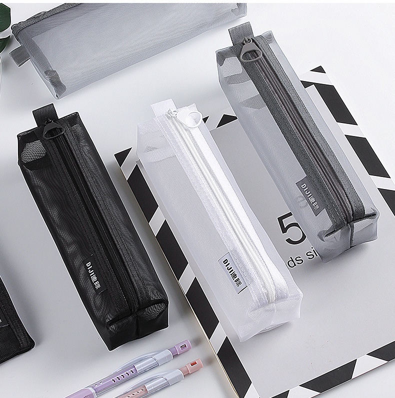 Transparent Gauze Pencil Case MUJI Style Pen Bag High Capacity Pencil ...
