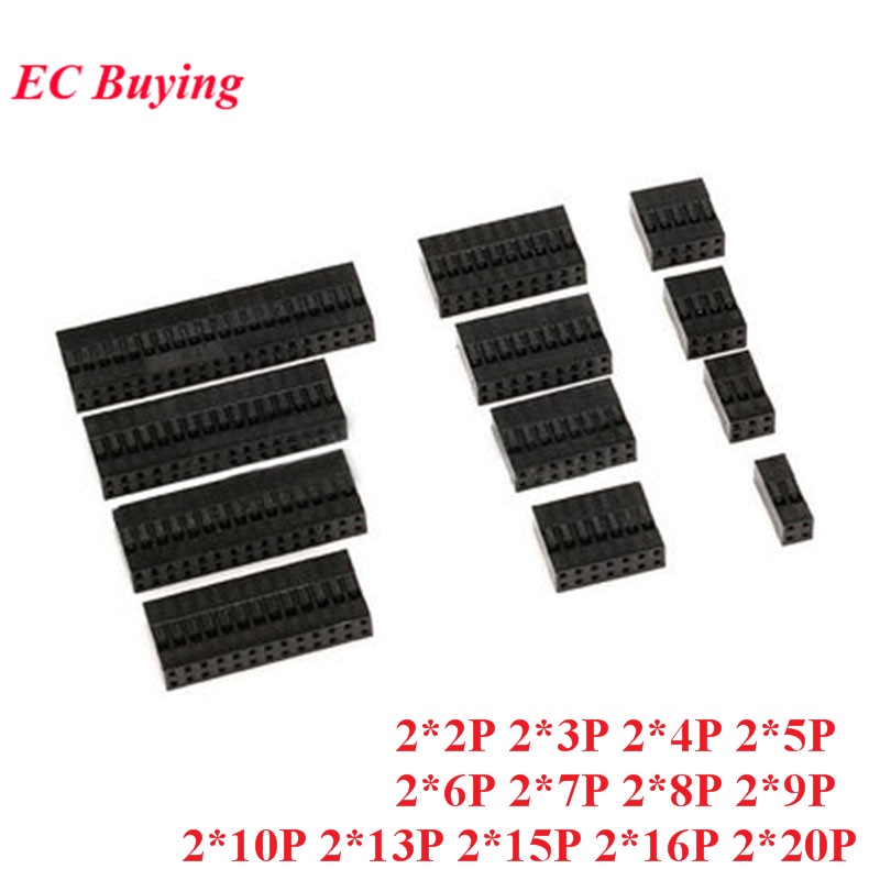 20pcs Dupont Head 2.54mm Pitch Double Row Plastic Pin Connector Jumper Wire Cable Housing Plug ...