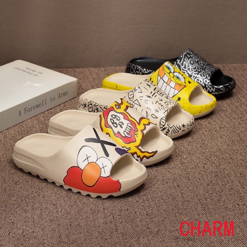 【Crocs】NEW 【Four styles】SLIDE KAWS SpongeBob sandals and slippers men ...