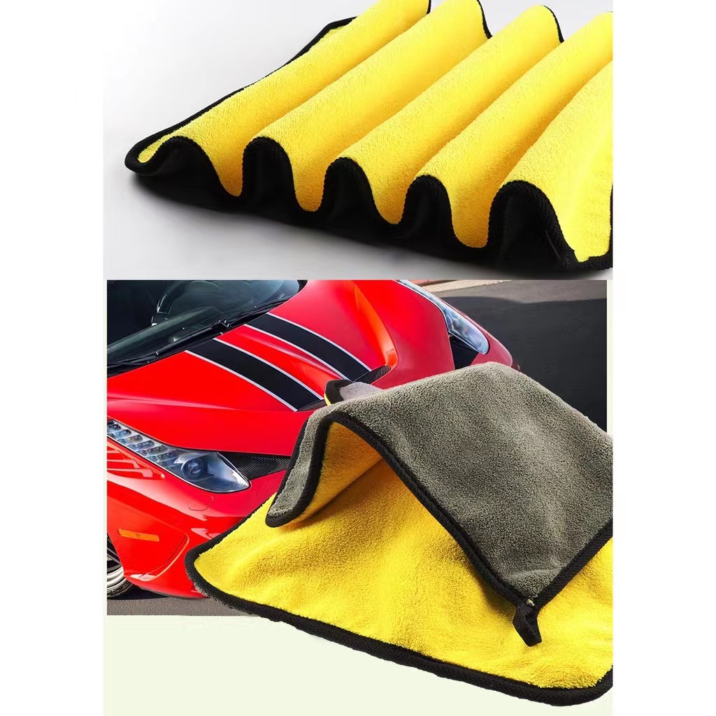 5PCS Car wash cloth Microfiber Towel Auto Cleaning Drying Cloth Hemming ...