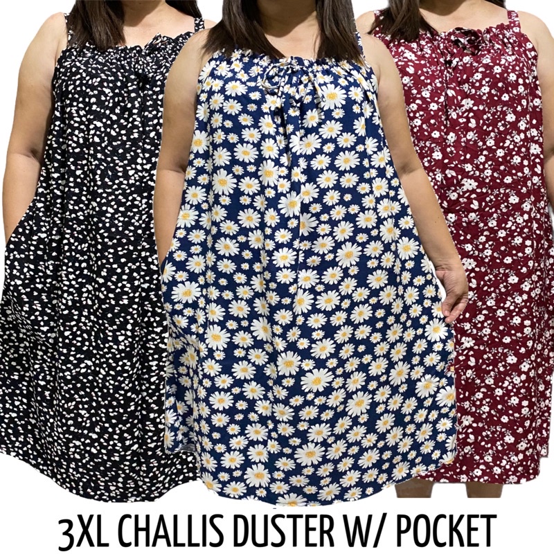 2XL Plus Size Challis Duster w/ Side Pocket | Shopee Philippines