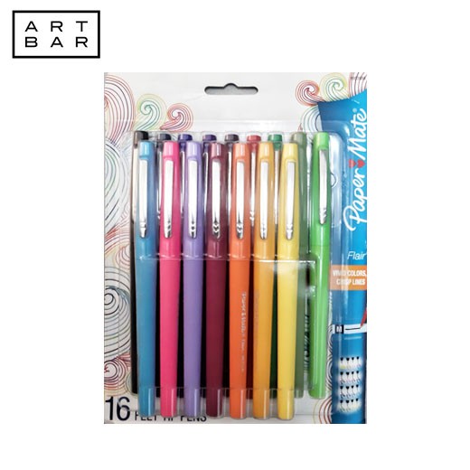 Papermate Flair Medium Permanent Marker 04016403 Assorted 16 - Art Bar ...