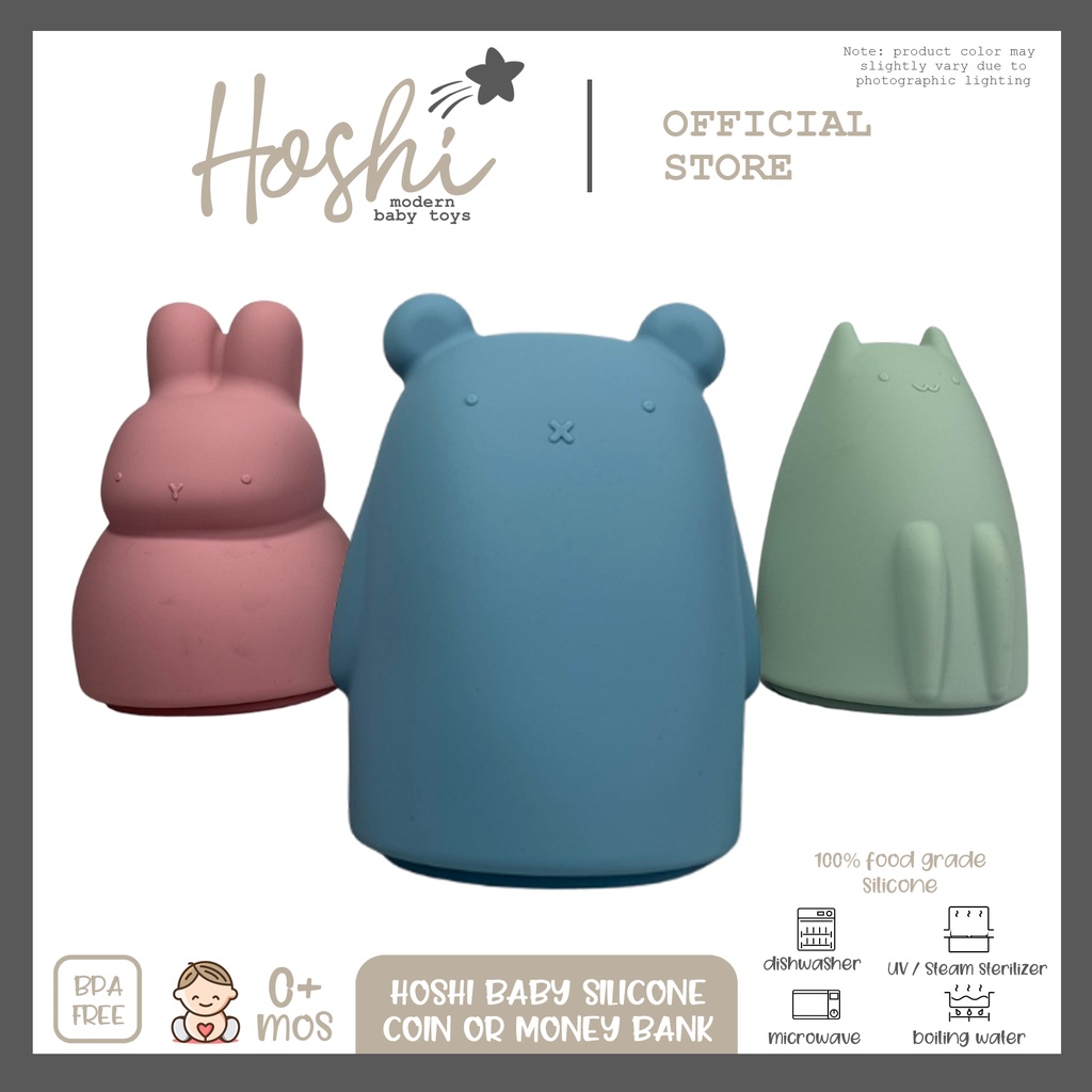 Hoshi Baby Silicone Coin Savings Piggy Bank, Nursery Decoration, BPA ...