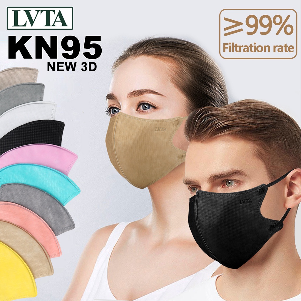 KN95 MASK New 3D Face Mask LVTA KF94 Non-Woven Sustainable Soft Breathable Disposable Fabric ...