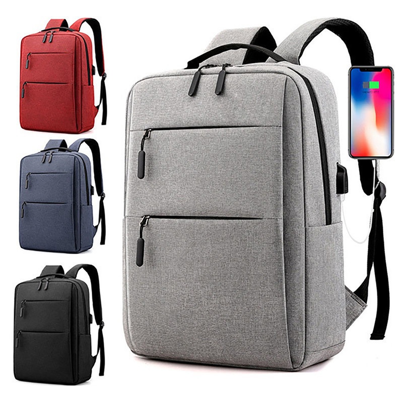New Business Backpack Simple Double Zipper Computer Backpack for Men ...