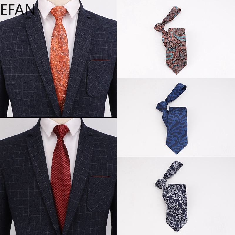 EFAN Classic Silk Men's Ties Neckties Plaid Striped For Formal Business ...