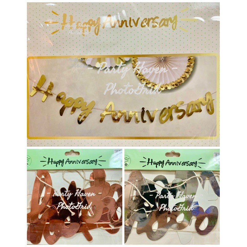 Happy anniversary cursive banner | Shopee Philippines