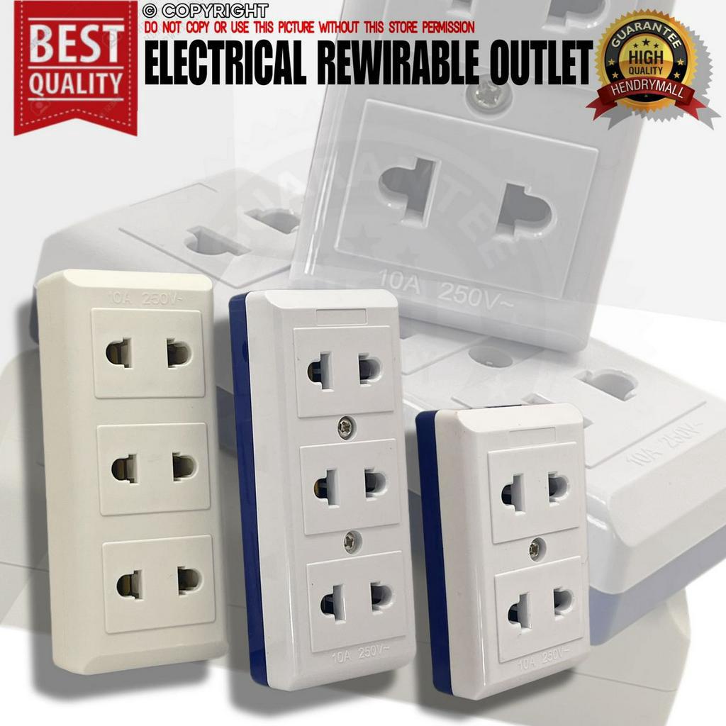 FSL UNIVERSAL OUTLET (2 GANG/ 3 GANG)WITHOUT PLATE (PER SET) | Shopee ...