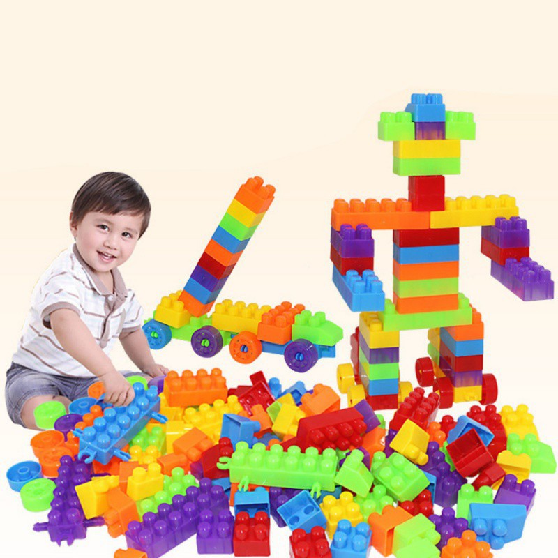 100/260/416 Pcs of Bulk Building Blocks DIY Early Educational Model ...