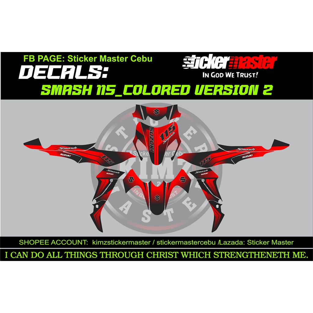 SMASH FULL DECALS COLORED V2 CONCEPT RED | Shopee Philippines