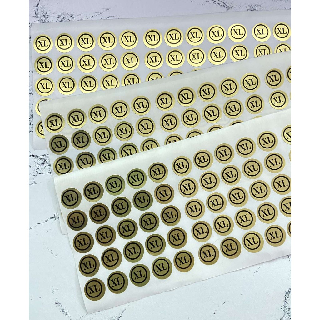 Size Tag Sticker Label per Pad 100pcs XS S M L XL XXL | Shopee Philippines