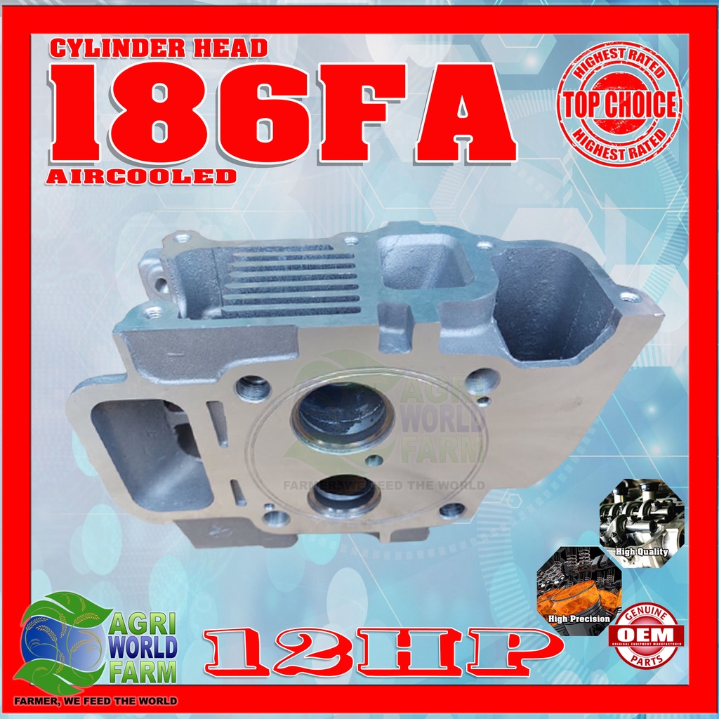CYLINDER HEAD 186FA 12HP AIRCOOLED DIESEL ENGINE | Shopee Philippines