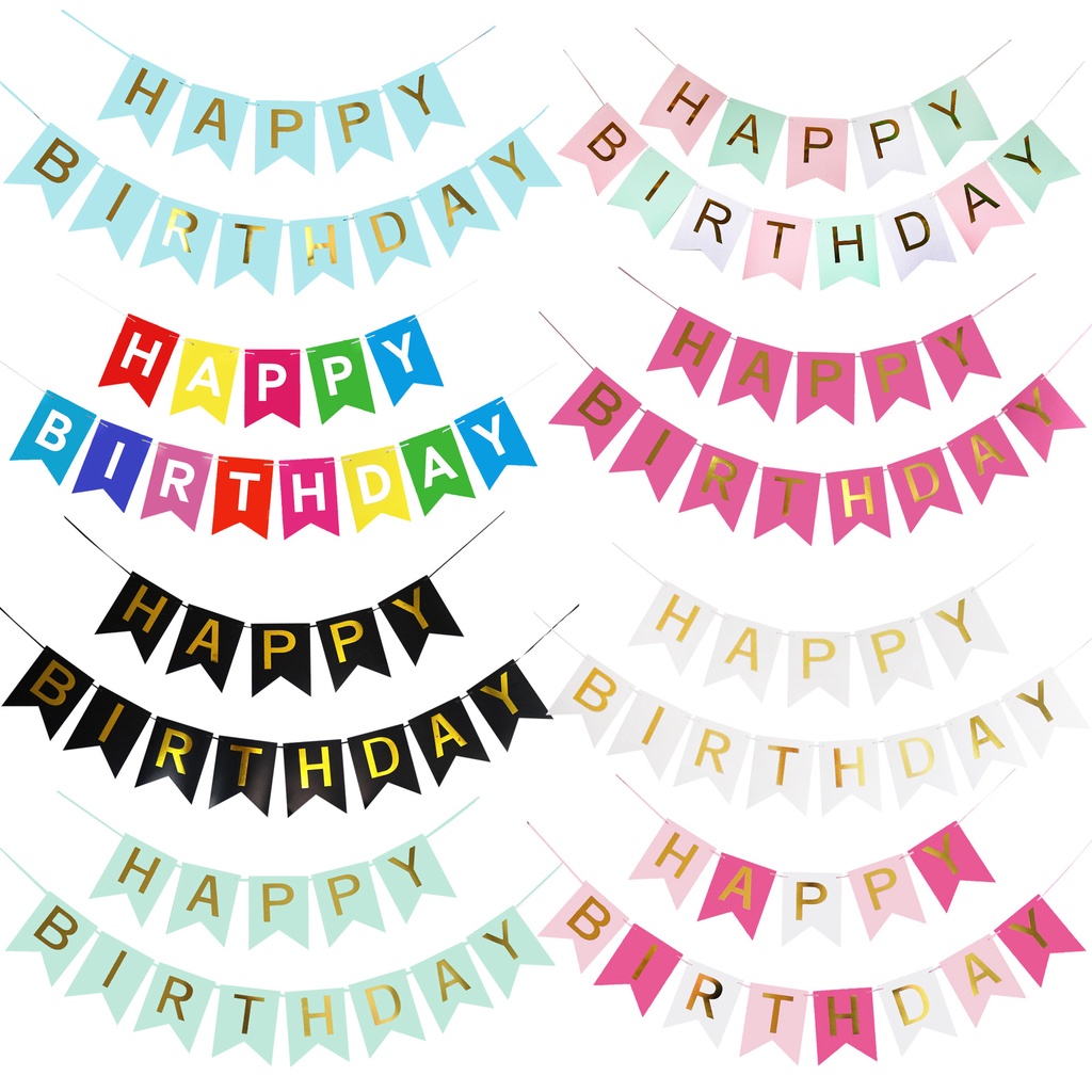 5 Meters Big Size Letter Happy Birthday Bunting Banner String Flags ...