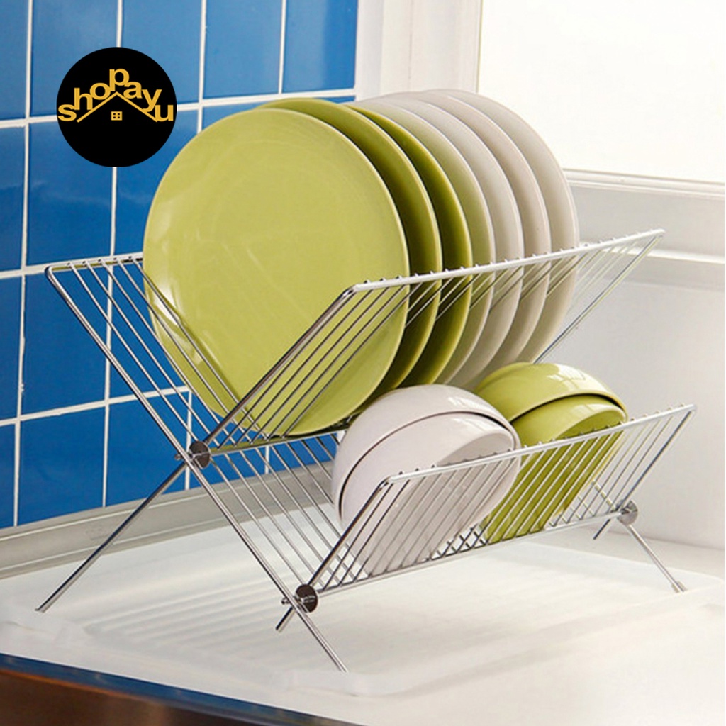 Stainless Folding Plate Rack Multipurpose Rack | Shopee Philippines