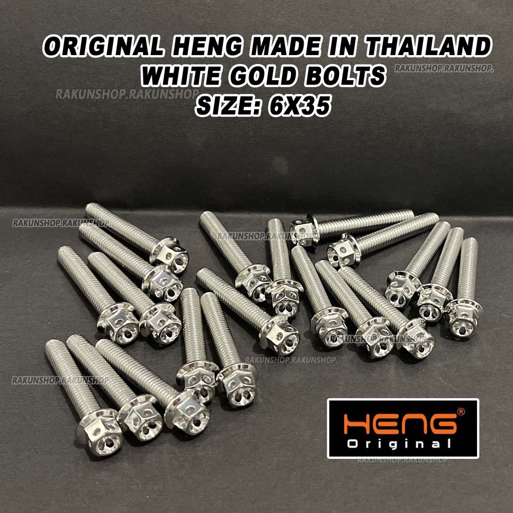 Original Heng set 20pcs White Gold Bolts 6x35 Authentic Heng Made in ...