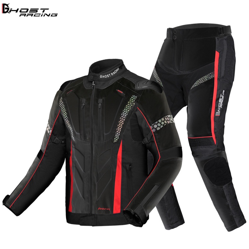 NEW GHOST RACING Waterproof Motorcycle Armor Jacket Reflective Off-road ...