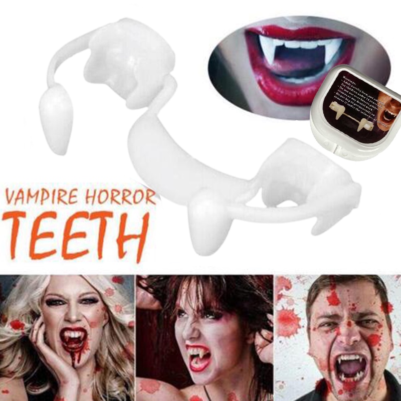 Zombie Monster Vampire Fangs Teeth And Non-toxic Reusable | Shopee ...