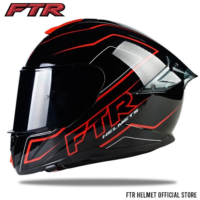 FTR Helmets XR2 Pro - Ricon Glossy Black Full Face Dual Visor Helmet ...
