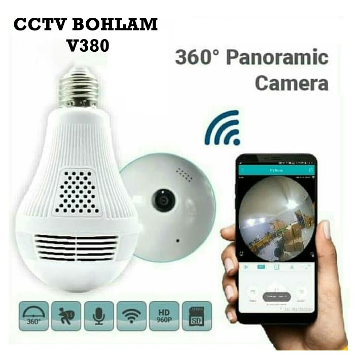 V380 Ip Camera Cctv Bulb Wifi Panoramic Light Bulb Vr Spy Cam Owlcam ...