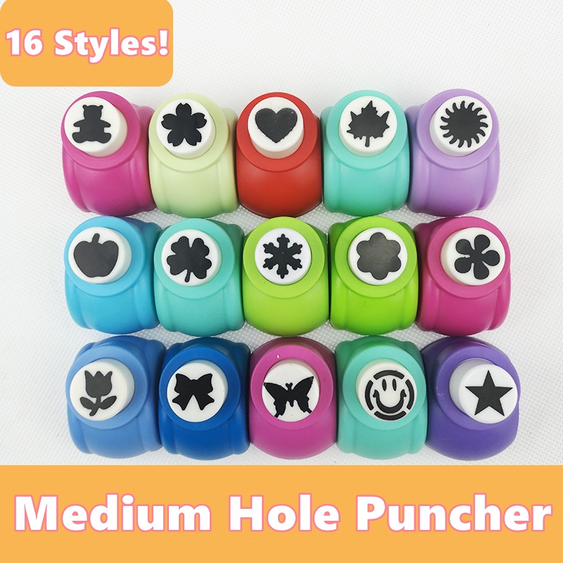 16 Styles! Medium Hole Puncher Embossing Flower Device Shape DIY Tools ...