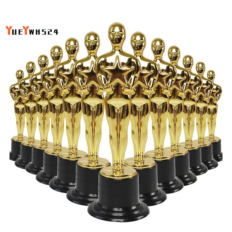 24 Pack Plastic Gold Star Award Trophies Statuette for Party Favors ...