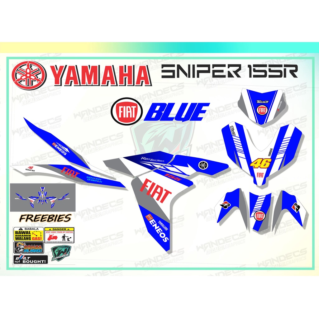 Yamaha Sniper 155 VVA Decals - Wandecs Fiat Design | Shopee Philippines