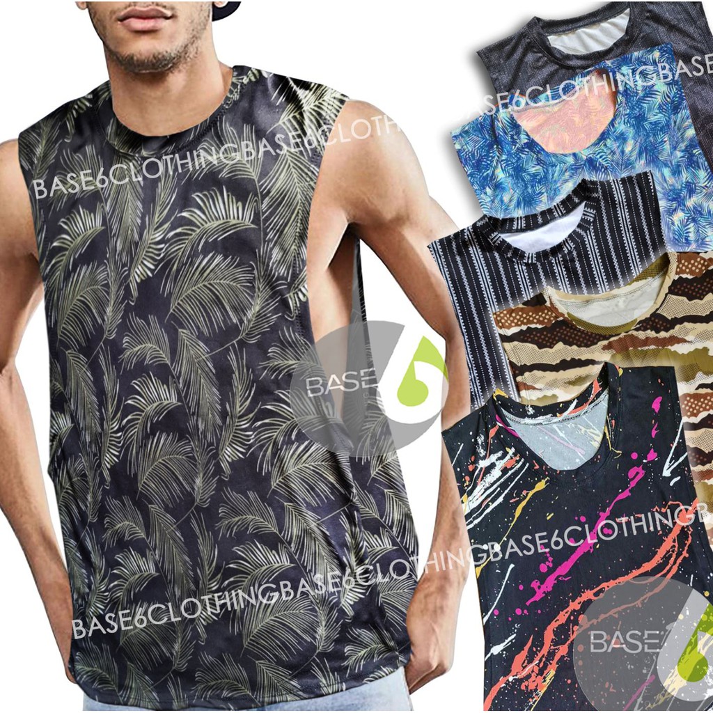 Mens Printed Muscle Tee Sando | Shopee Philippines