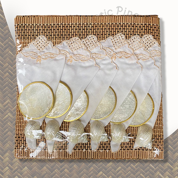 Set of 6 Placemats made from Bamboo includes Napkins, Kapis / Capiz ...