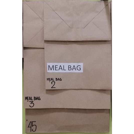Take out paper bag brown, Meal bag, Supot bag for take out 100pcs ...