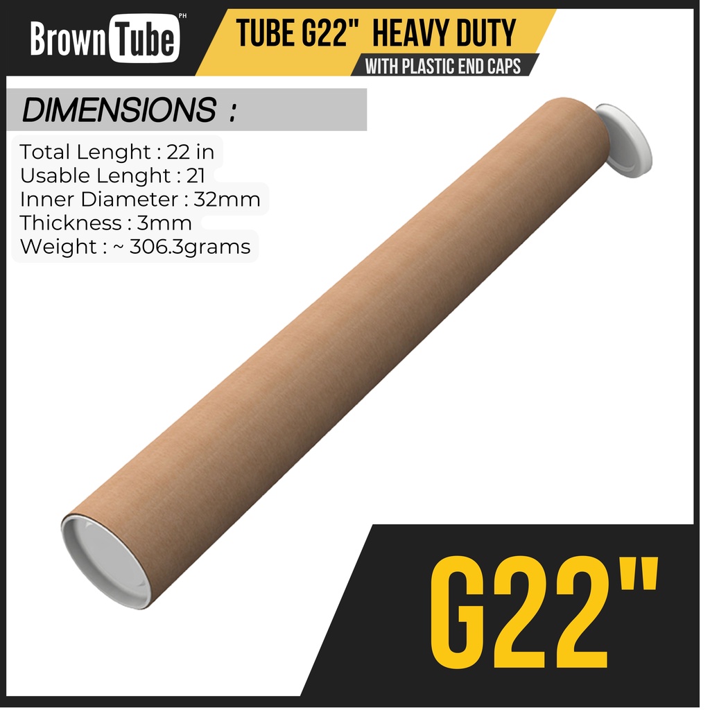 No Lid G22 Browntube - 22 inches Poster Tube Mailing Paper (For JYP YG ...