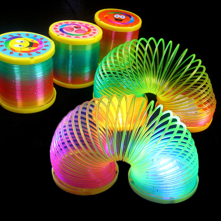 Kid Magic Luminous Slinky Rainbow Spring Colorful Circle Coiled Elastic ...